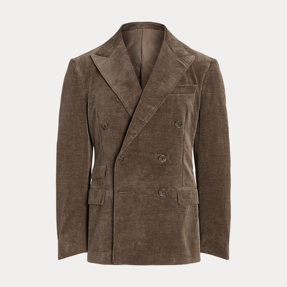 RALPH LAUREN PURPLE LABEL Kent Hand-Tailored Corduroy Suit Jacket in Brown | Endource