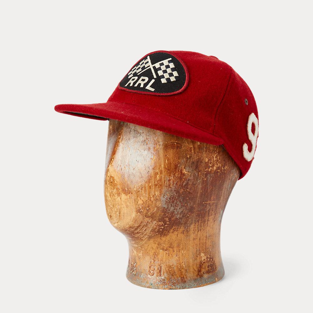 RALPH LAUREN RRL Logo-Patch Wool-Blend Felt Ball Cap in Red | Endource