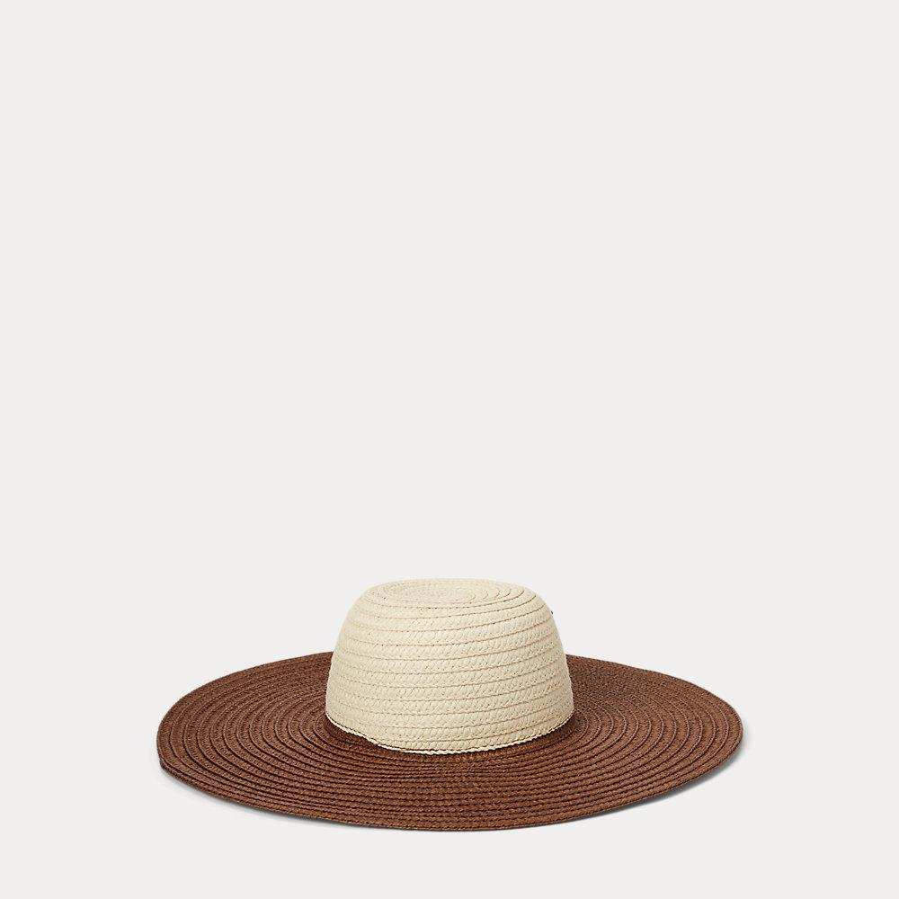 LAUREN RALPH LAUREN Two-Tone Straw Sun Hat in Natural | Endource