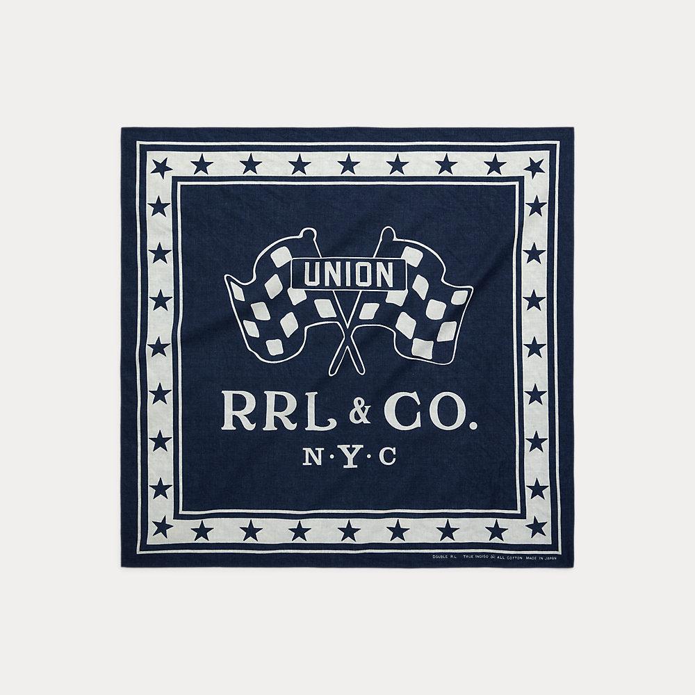 RALPH LAUREN RRL Logo Cotton Bandana in Blue | Endource